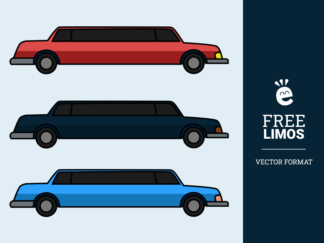 [Free Graphics] Limousine Vector In Three Colors - FriendlyStock