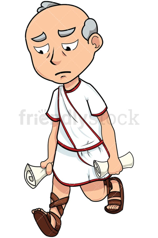 Confident Roman Senator Vector Cartoon Clipart - FriendlyStock