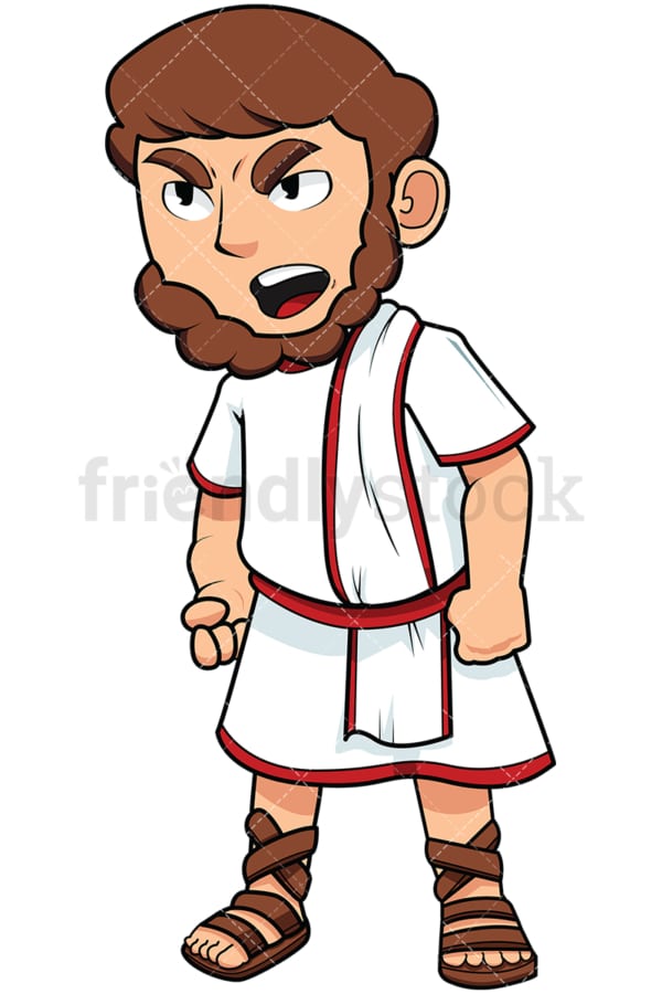 Angry Roman Senator Yelling Vector Cartoon Clipart - FriendlyStock