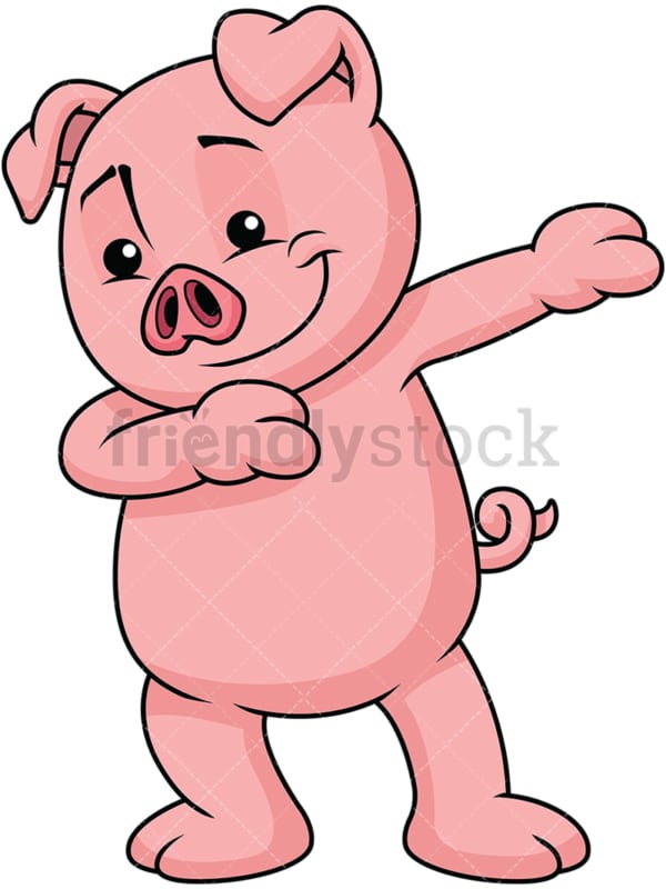 Dabbing Pig Cartoon Vector Clipart - FriendlyStock
