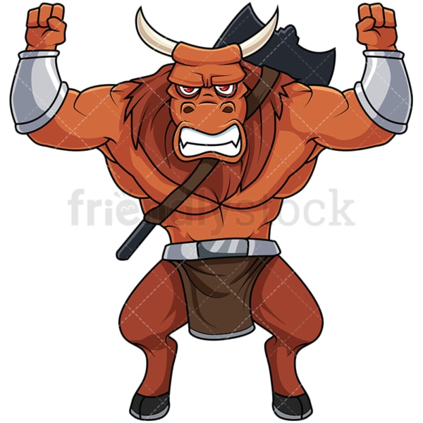 Angry Minotaur Cartoon Vector Clipart - FriendlyStock