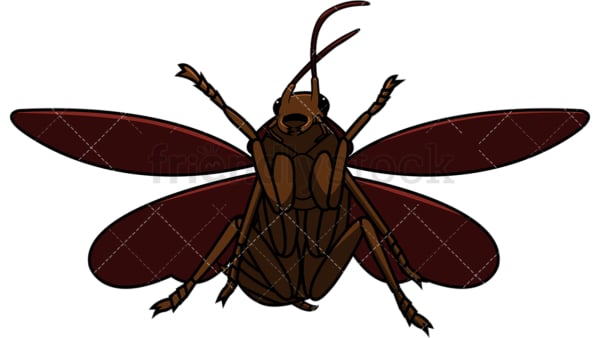 Flying Cockroach Cartoon Vector Clipart - FriendlyStock