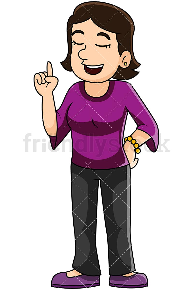 Woman Making Point Vector Cartoon Clipart - FriendlyStock