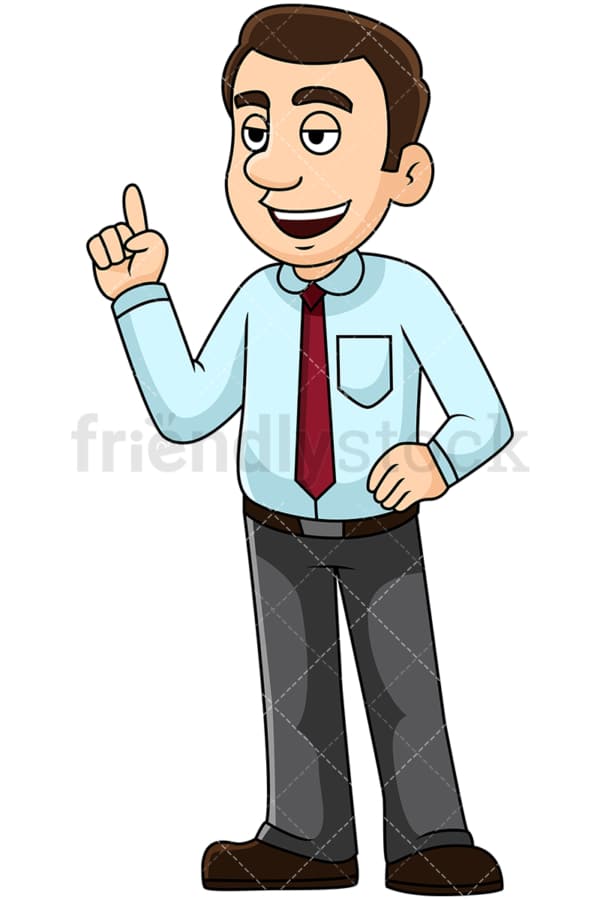 Young Man Making Point Vector Cartoon Clipart - FriendlyStock