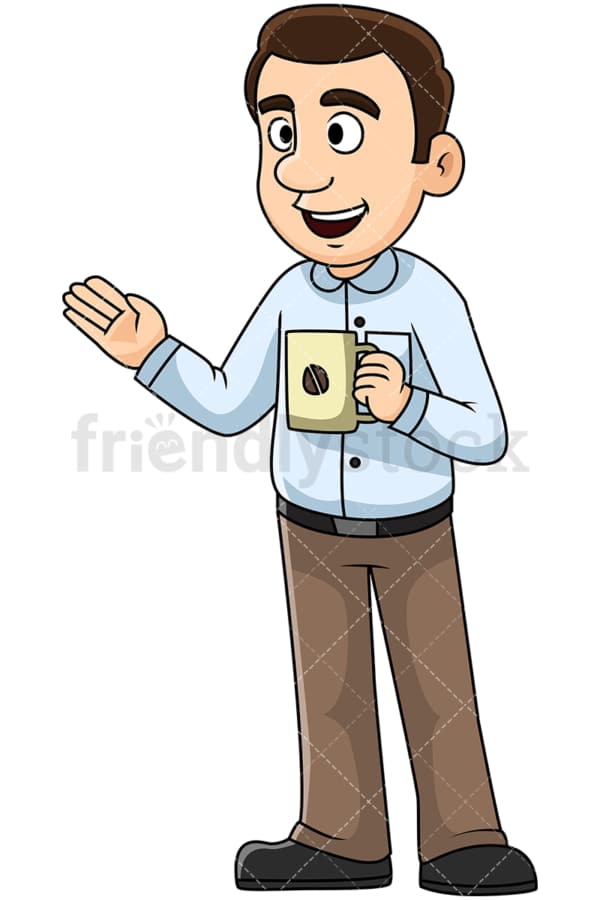 Man Talking Over Coffee Vector Cartoon Clipart - FriendlyStock