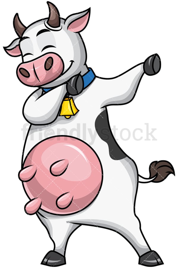 Dabbing Cow Cartoon Vector Clipart - FriendlyStock