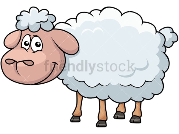 Happy Sheep Cartoon Vector Clipart - FriendlyStock
