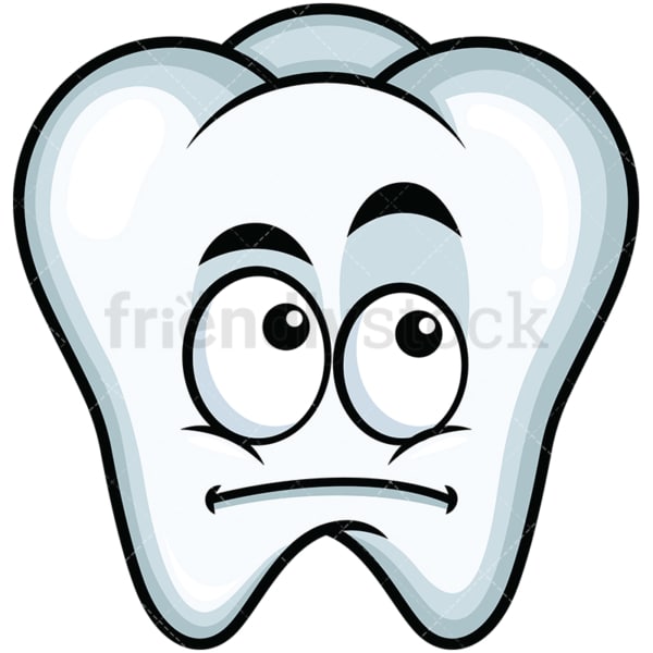 Laughing LOL Tooth Emoji Cartoon Vector Clipart - FriendlyStock