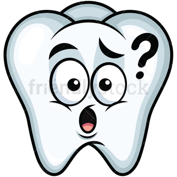 Confused Tooth Emoji Cartoon Vector Clipart - FriendlyStock