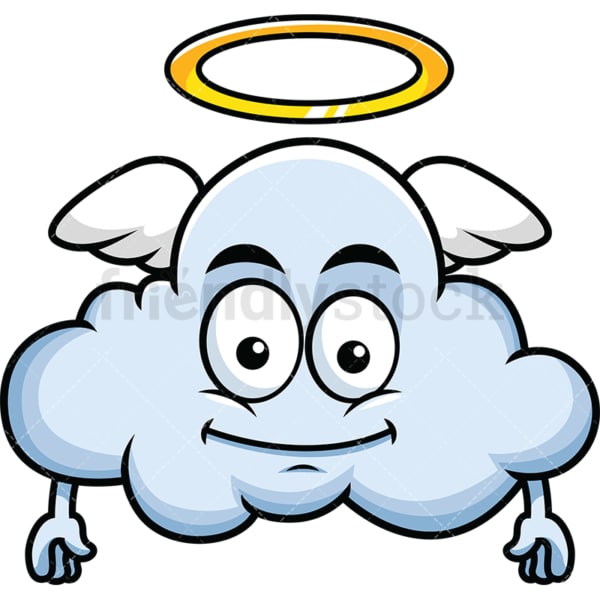 Nervous Cloud Emoji Cartoon Vector Clipart - FriendlyStock