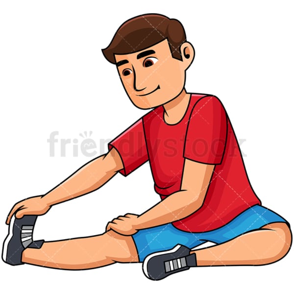 Man Doing Stretching Exercises Cartoon Vector Clipart - FriendlyStock