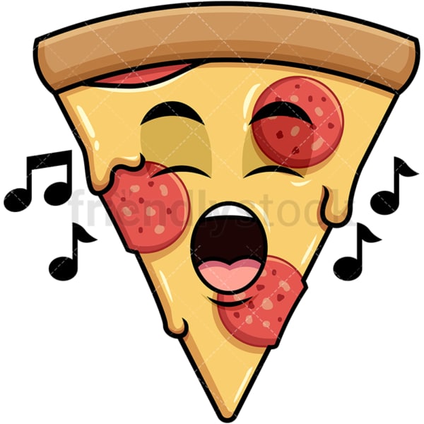Singing Pizza Emoji Cartoon Vector Clipart - FriendlyStock