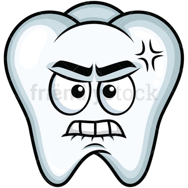 Angry Tooth Emoji Cartoon Vector Clipart - FriendlyStock