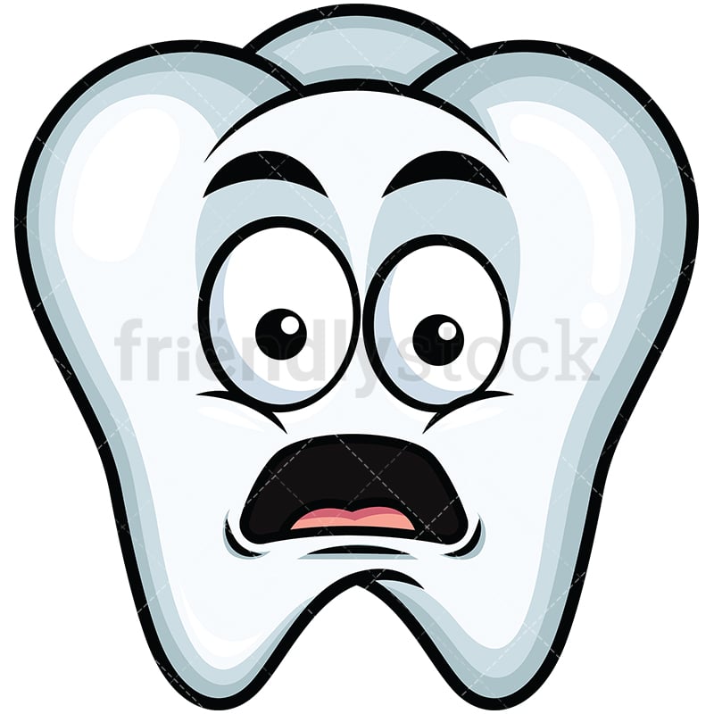 Shocked Tooth Emoji Cartoon Vector Clipart - FriendlyStock