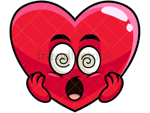 Shocked Heart Emoji Cartoon Vector Clipart - FriendlyStock