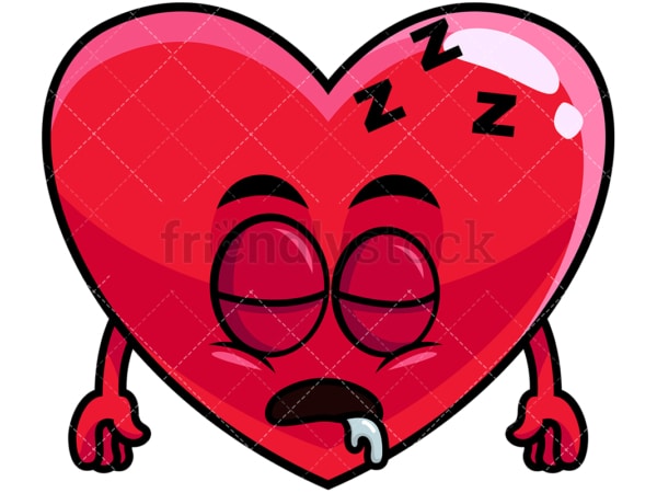 Sleeping Heart Emoji Cartoon Vector Clipart - FriendlyStock