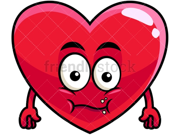 Chewing Heart Emoji Cartoon Vector Clipart - FriendlyStock