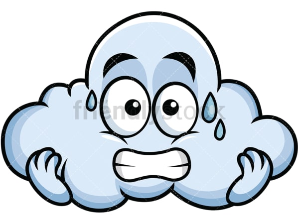 Sweating Cloud Emoji Cartoon Vector Clipart - FriendlyStock