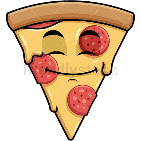 Goofy Crazy Eyes Pizza Emoji Cartoon Vector Clipart - FriendlyStock