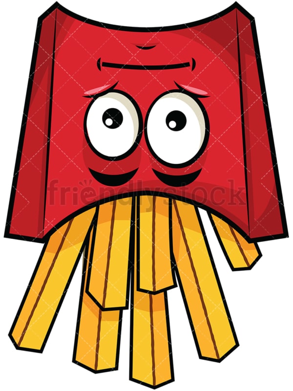 Surprised French Fries Emoji Cartoon Vector Clipart - FriendlyStock