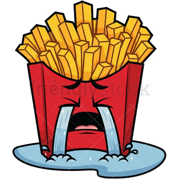Crying Out Loud French Fries Emoji Cartoon Vector Clipart - FriendlyStock