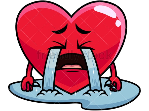 Crying Out Loud Heart Emoji Cartoon Vector Clipart - FriendlyStock
