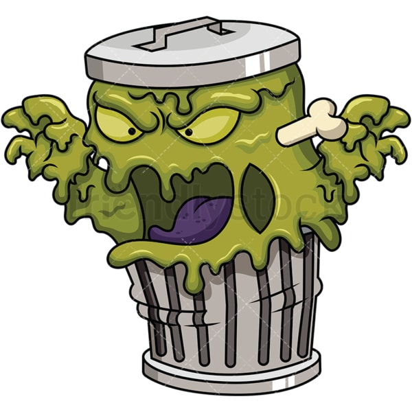 Garbage Monster Cartoon Vector Clipart - FriendlyStock