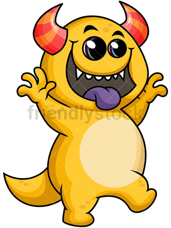 Funny Monster Cartoon Vector Clipart - FriendlyStock