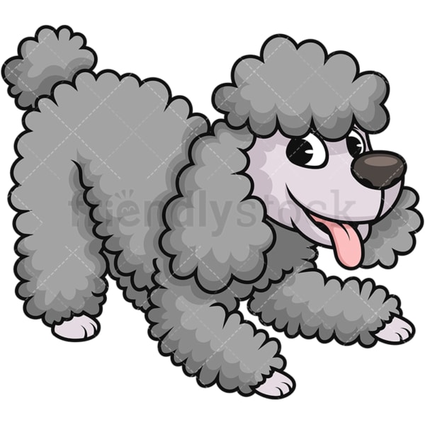 Happy Miniature Poodle Dog Cartoon Vector Clipart - FriendlyStock