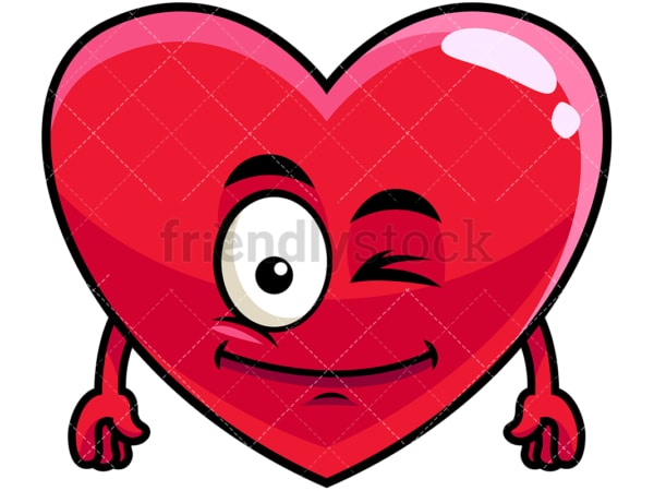 Winking Heart Emoji Cartoon Vector Clipart - FriendlyStock