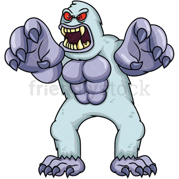 Big Angry Yeti Monster Cartoon Vector Clipart - FriendlyStock