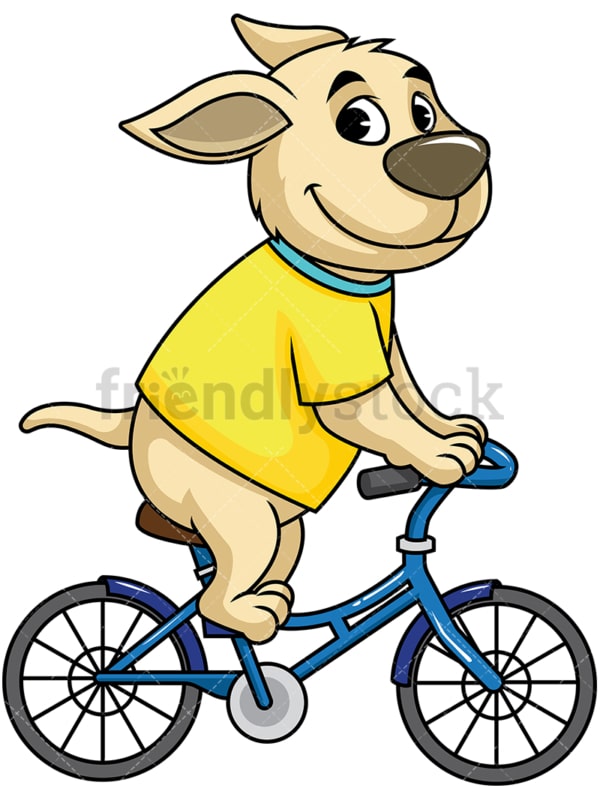 Dog Mascot Riding Bike Cartoon Vector Clipart - FriendlyStock
