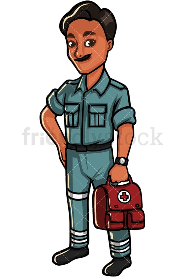 Indian Paramedic Cartoon Vector Clipart - FriendlyStock
