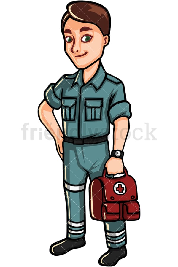 Male Paramedic Cartoon Vector Clipart - FriendlyStock