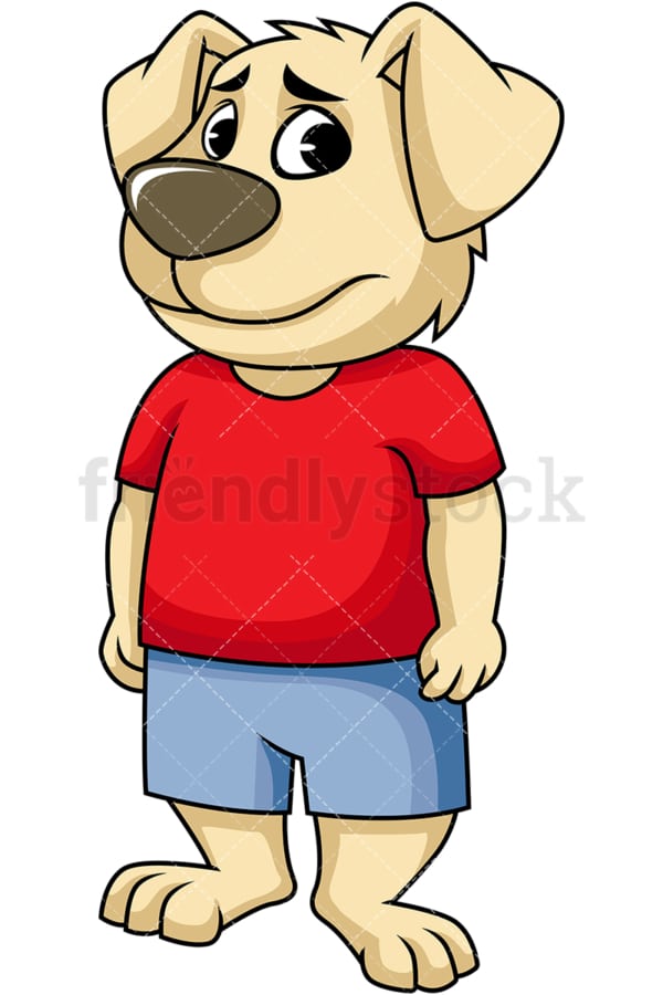 Sad Dog Mascot Cartoon Vector Clipart - FriendlyStock