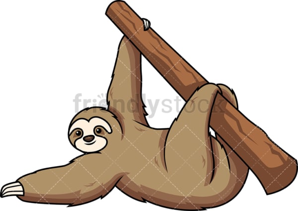 Sad Sloth Cartoon Vector Clipart - FriendlyStock