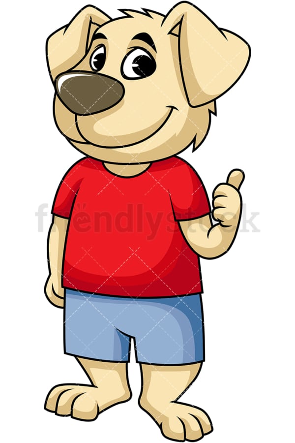 Dog Mascot Pointing Back Cartoon Vector Clipart - FriendlyStock