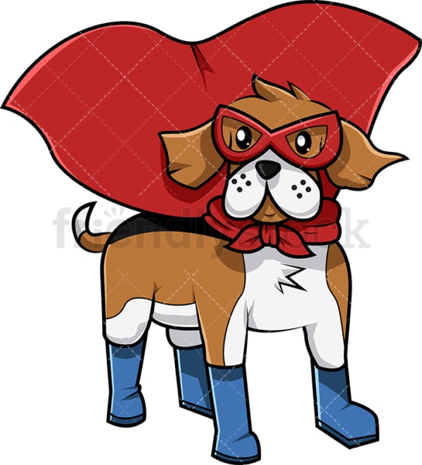 Superhero Beagle Dog Cartoon Vector Clipart - FriendlyStock