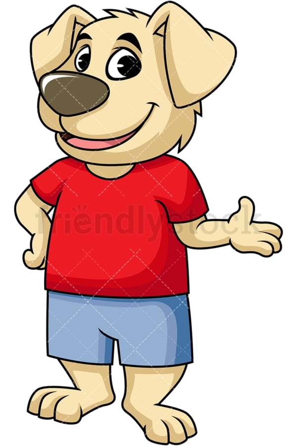 Dog Mascot Giving Presentation Cartoon Vector Clipart - FriendlyStock