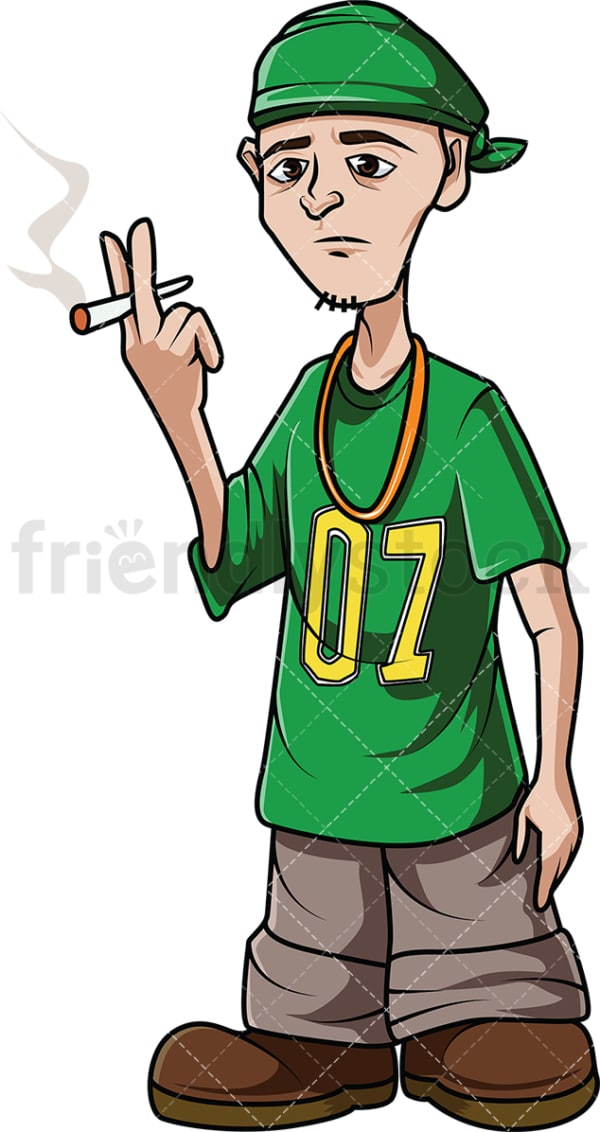 Smoking Hip Hop Guy Cartoon Vector Clipart - FriendlyStock