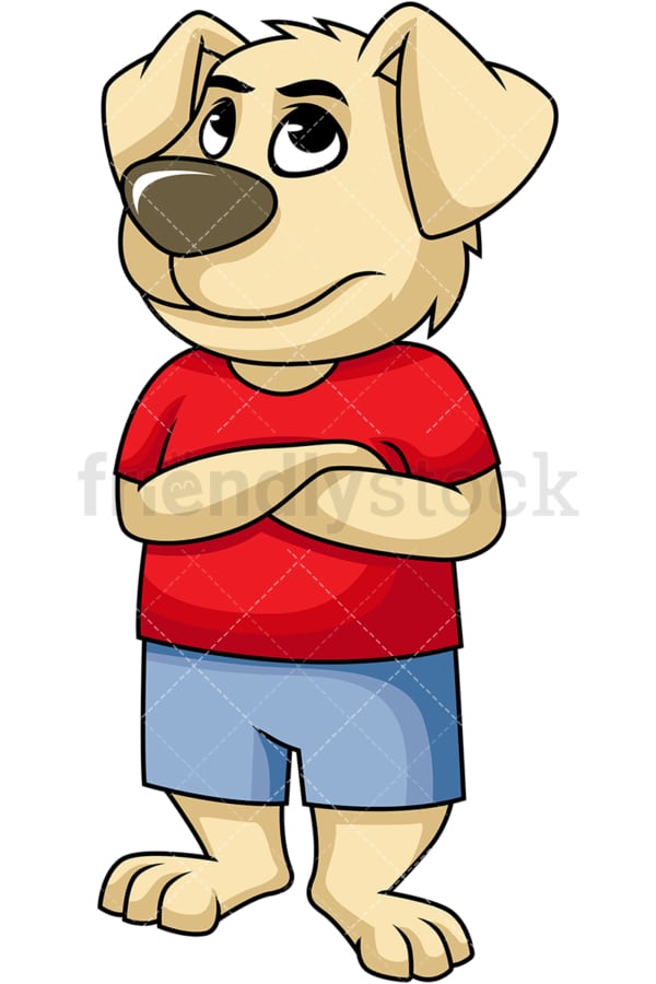 Dog Character Rolling Eyes Cartoon Vector Clipart - FriendlyStock