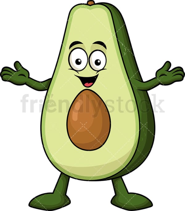 Happy Avocado Mascot Cartoon Vector Clipart - FriendlyStock