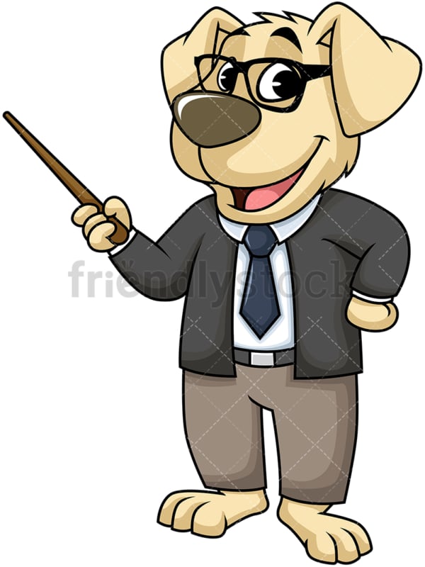 Mascot Dog Giving Presentation Cartoon Vector Clipart - FriendlyStock