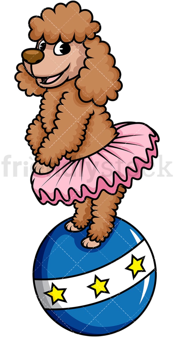 Circus Dog Ballerina On Ball Cartoon Vector Clipart - FriendlyStock
