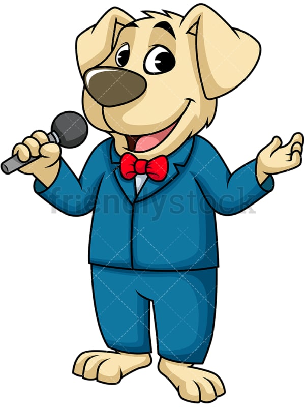 Dog Singer Cartoon Vector Clipart - FriendlyStock