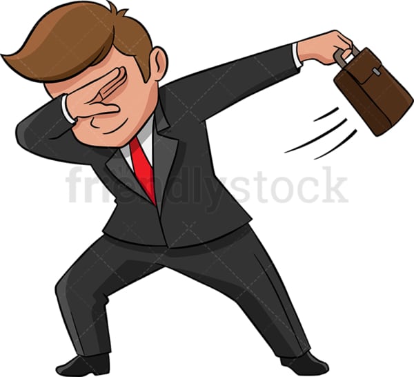 Dabbing Black Businessman Cartoon Vector Clipart - FriendlyStock
