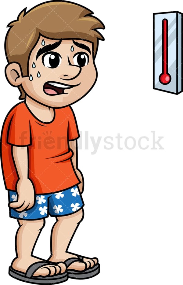 Man Sweating In The Summer Cartoon Vector Clipart - FriendlyStock