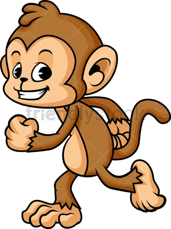 Monkey Running Cartoon Vector Clipart - FriendlyStock
