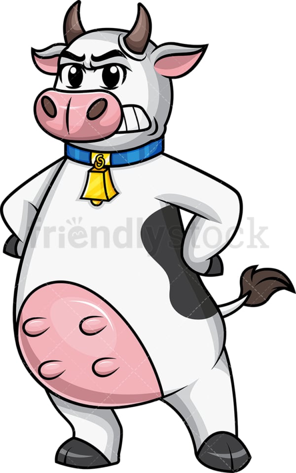 Angry Cow Mascot Cartoon Clipart Vector - FriendlyStock