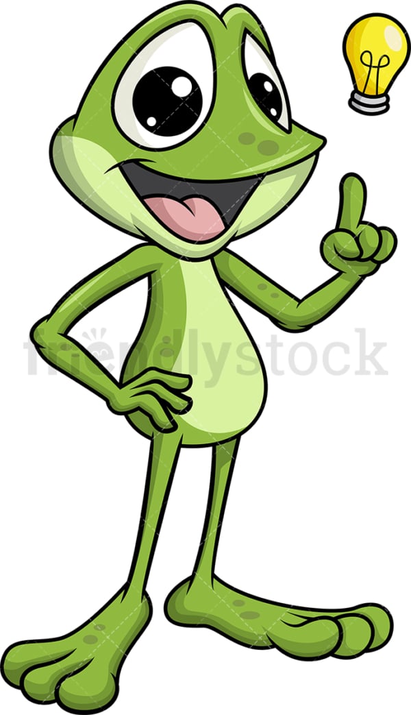 Frog Having An Idea Cartoon Vector Clipart - FriendlyStock